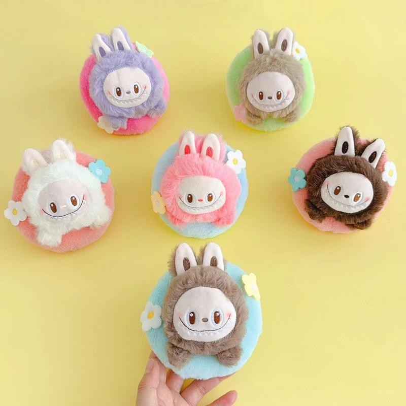 Labubu teddy bear shaped like a donut, Labubu keychain holding a cute ...