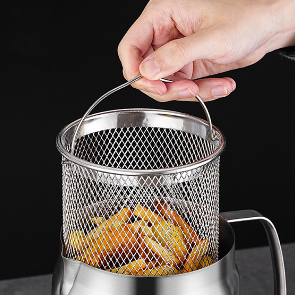 1.5/2L Grease Container Large Capacity with Frying Basket for Storing ...