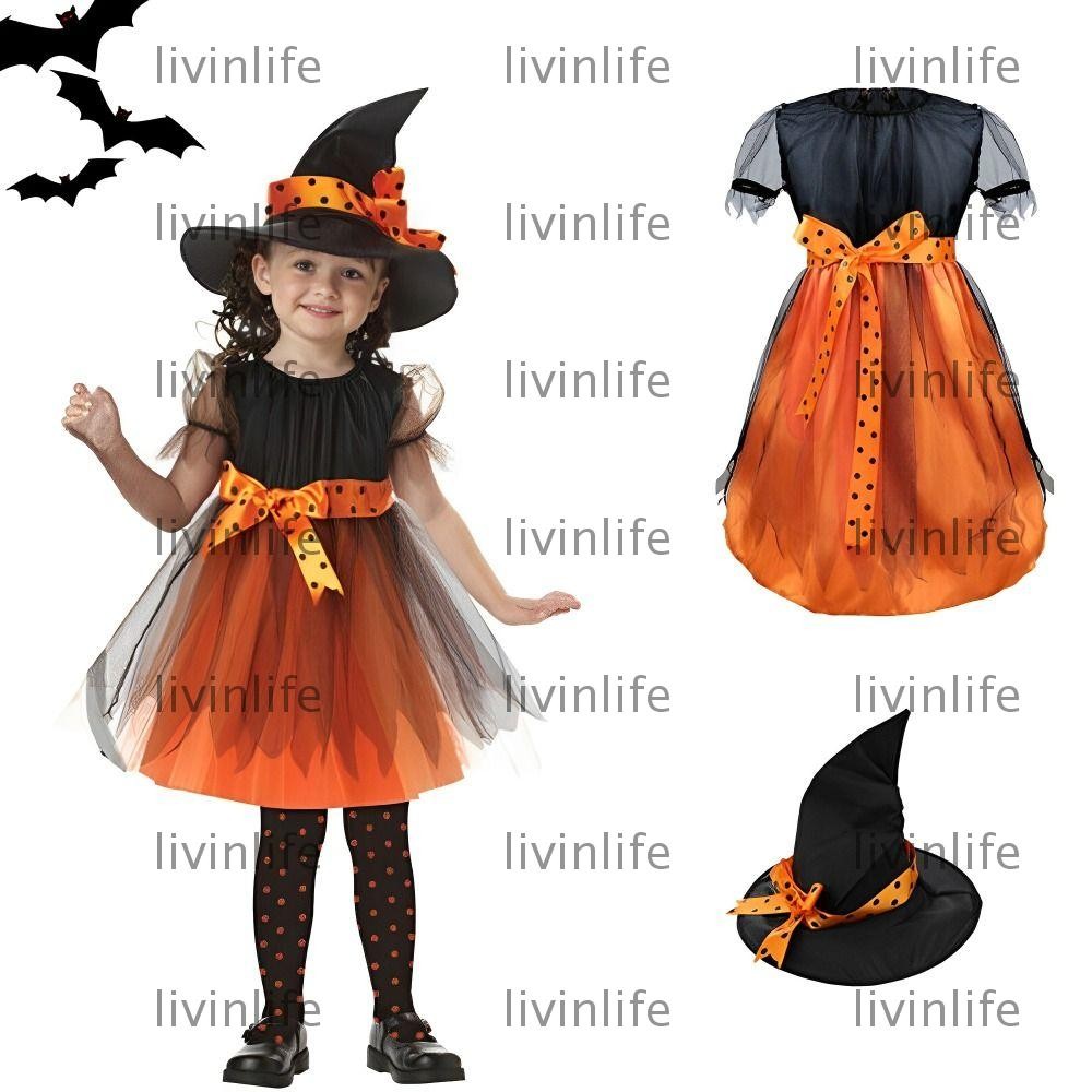 LIVINLIFE Halloween Cosplay Witch Costume, Witch Outfit Clothing Set ...