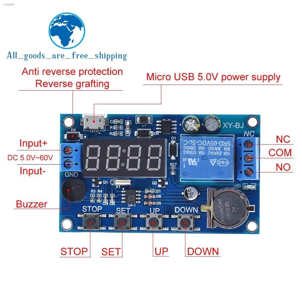COD☆COD☆Dc 5v Real Time Timing Delay Timer Relay Module Switch Control Clock Synchronization ...