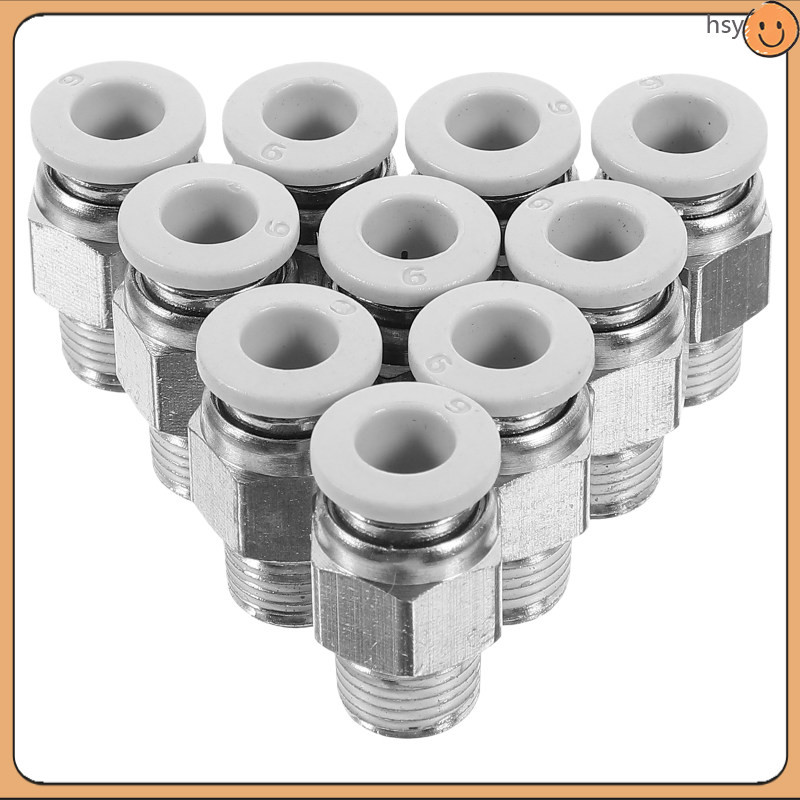 10 Pcs Quick Connect Hose Fittings Pneumatic Connector Air Trachea ...