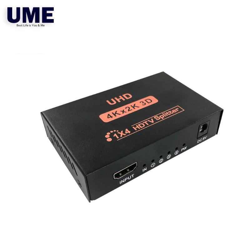 HDMI Splitter Ultra HDTV 4K Resolution 4 Output Port with 5V DC Adapter ...