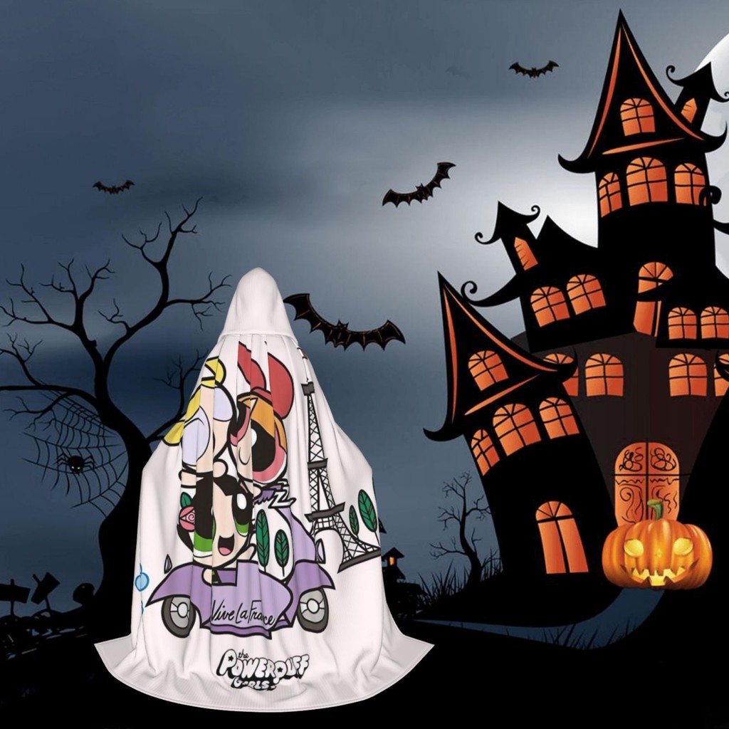 The Powerpuff Girls Hooded Cloak Cape Robe Costume Cosplay Halloween ...