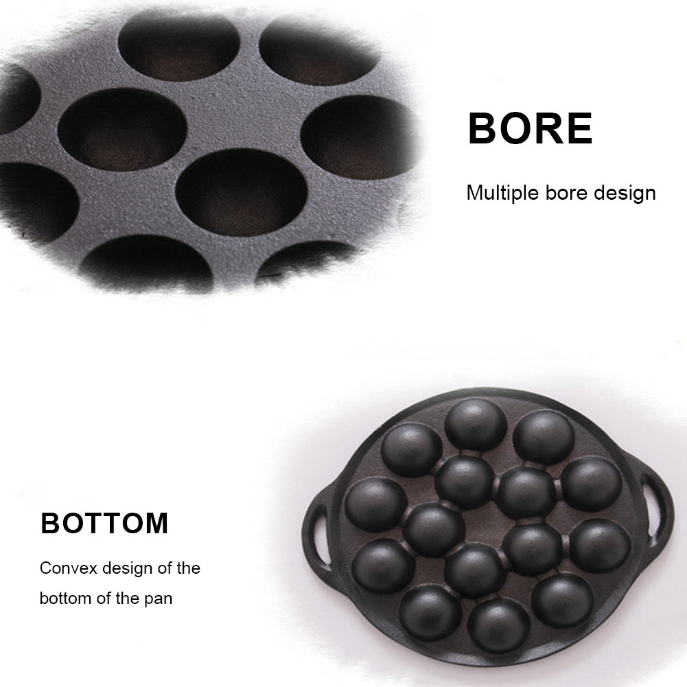 Nonstick Takoyaki Grill Pan cast iron uncoated meatball grill octopus ...