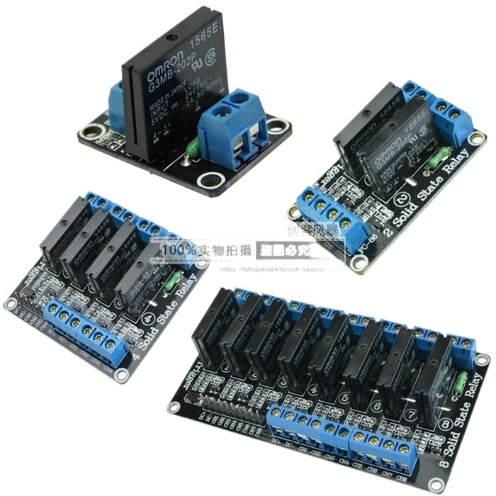 ∝☈ 1/2/4/8 channels 5V high and low level trigger solid state relay module DC DC control AC ...