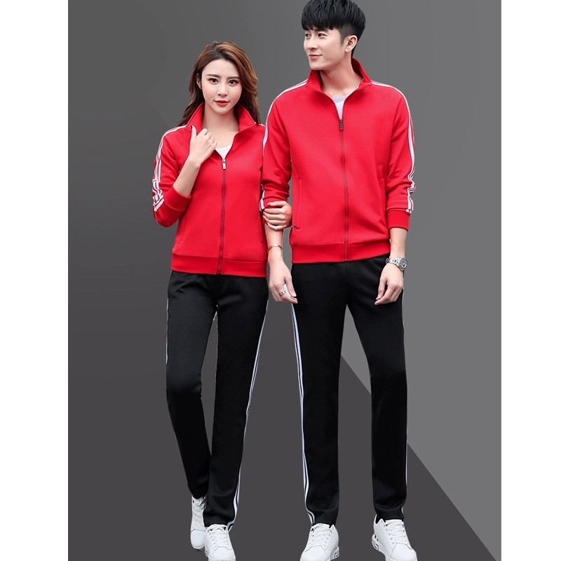 Casual Tracksuit Zipper Jackets+Pants 2 Pieces Sets Sportswear Fit ...