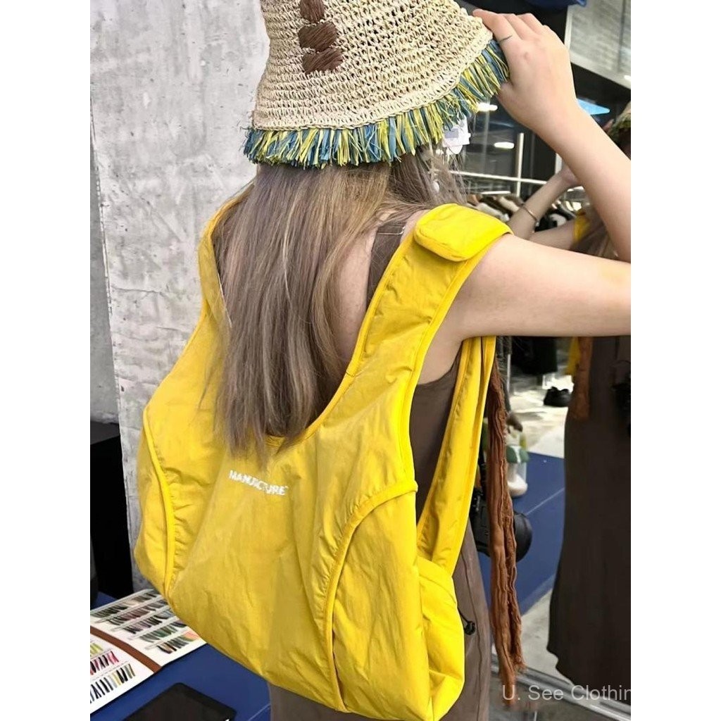 2024 New All-Matching Lazy Style Cute Yellow Large Backpack Multi ...