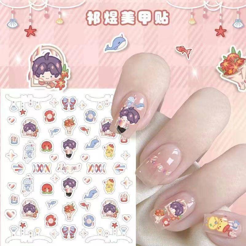 Kawaii Game Love and Deepspace Nail Stickers Cartoon Cute Xavier Zayne ...