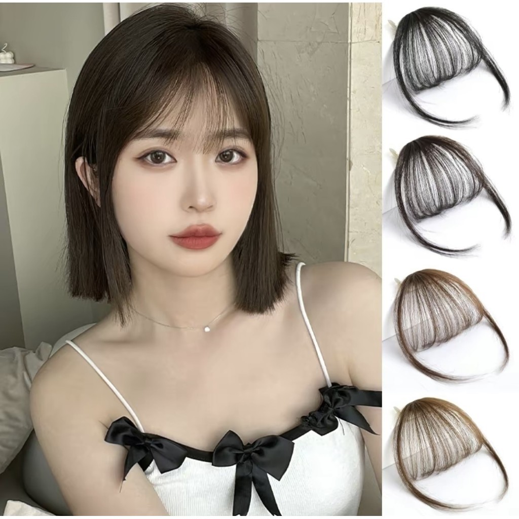 Air Bangs Wig Female natural Forehead Hairpin invisible seamless thin ...