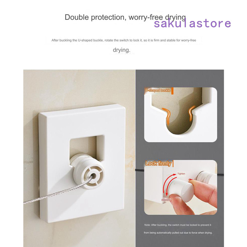 Invisible Clothesline Balcony Clothes Drying Wire Rope Indoor Punch ...