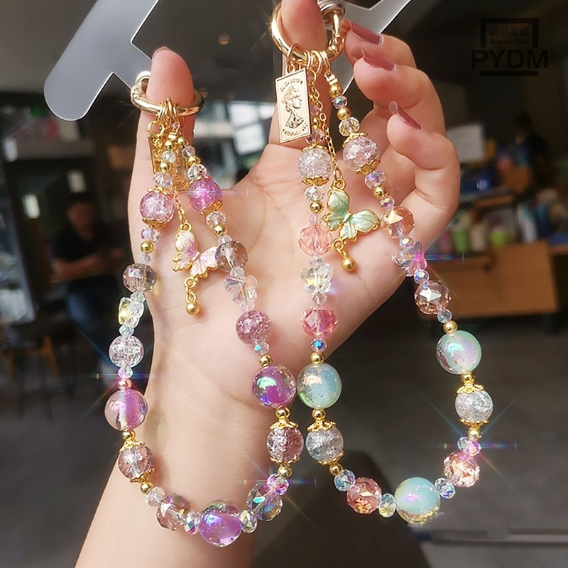 [PYDM] High-end Hand Beaded Mobile Phone Chain Short Wrist Hanging ...