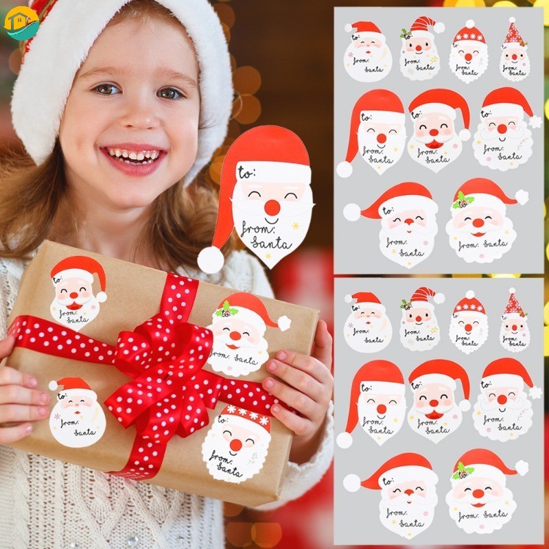 2 Sheets Cartoon Santa Claus Graffiti Stickers DIY Kids New Year Gift ...