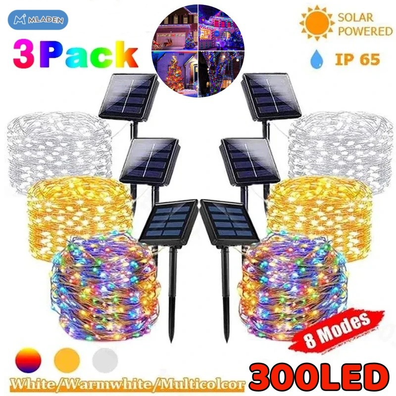 MLADEN Solar LED String Lights Outdoor Waterproof Garden Decor ...