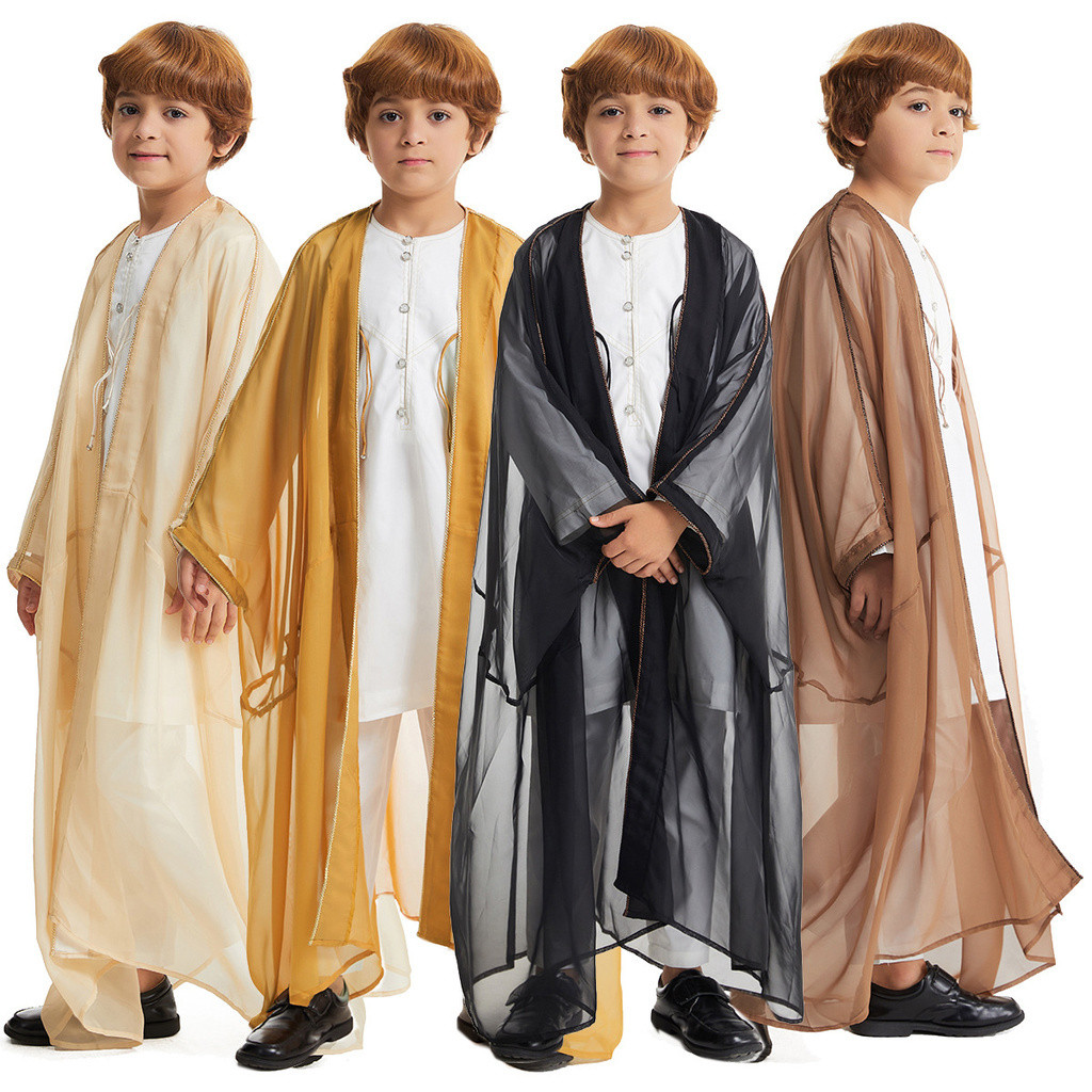 Muslim Arab Boy Thobe Thawb Caftan silk Solid Color In Stock Middle ...