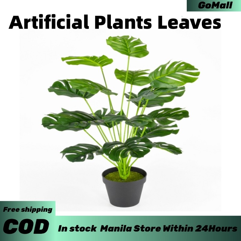 Leaves Artificial Plants with pot Tropical Plants plastic plant Home ...