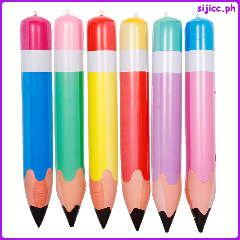 6 Pcs Pastel Crayons Inflatable Inflates Funny Big Pencil Jumbo Large ...
