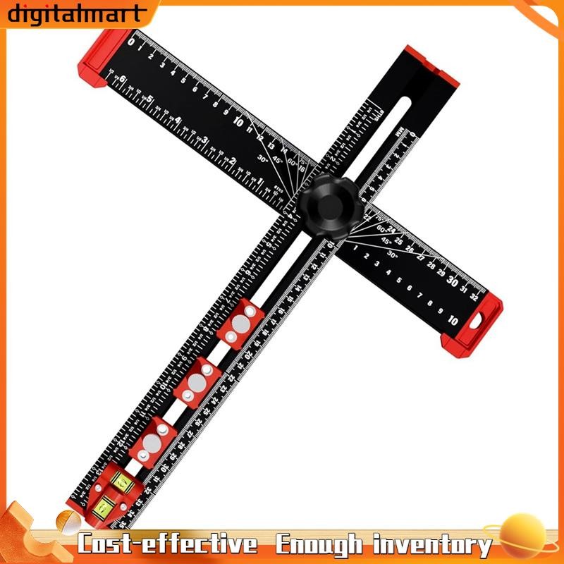 [digitalmart]Woodworking 2 in 1 Drilling Positioning Ruler Combination ...
