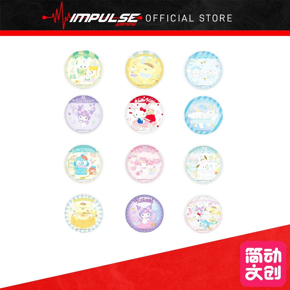 Jandoon Sanrio Characters Mini Badge - Happy Room Series [Blind Box ...