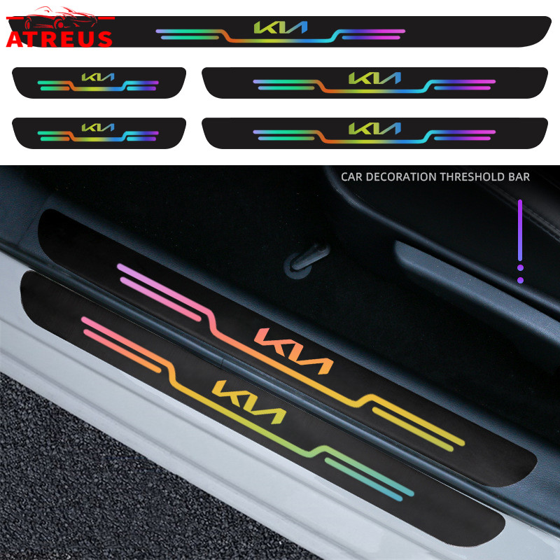 KIA Colorful Reflective Laser Car Door Sticker Protector Auto Threshold ...