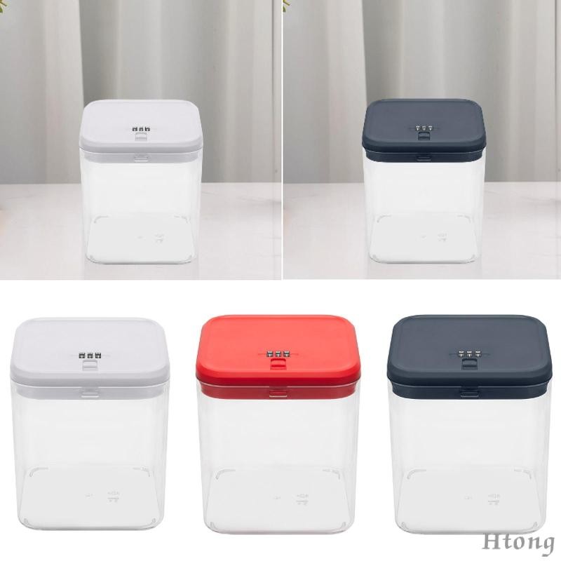 [Htong] Lock Box Lockable Storage Box Transparent with Code ...