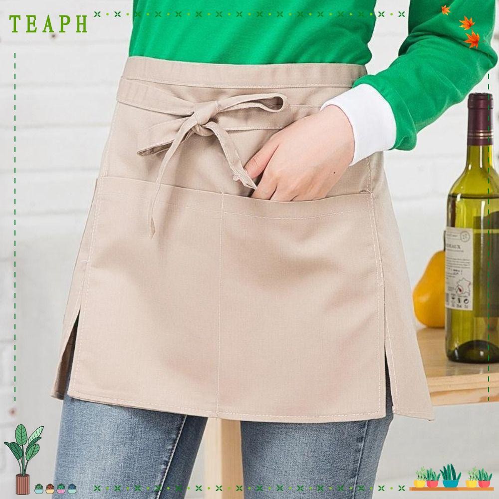 TEAPH Short Half Waist Apron, Waterproof Dacron Half Apron, Kitchen ...