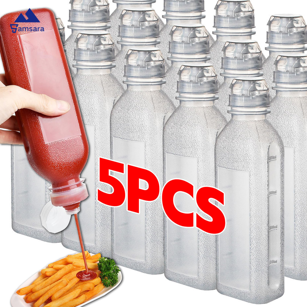 Squeeze Condiment Bottle Leak-Proof Lid 300ml/500ml, Transparent Sauce ...