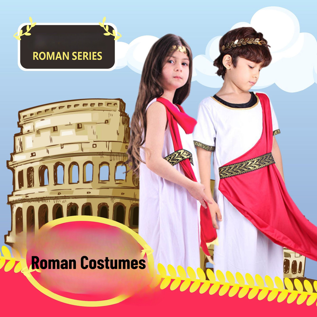 Medieval Cosplay Costume for Kids Ancient Roman Prince Princess Greek ...
