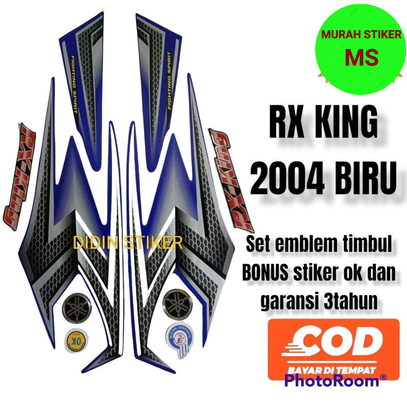 2004 RX King blue striping + one set of emblems + bonus sticker ok ...