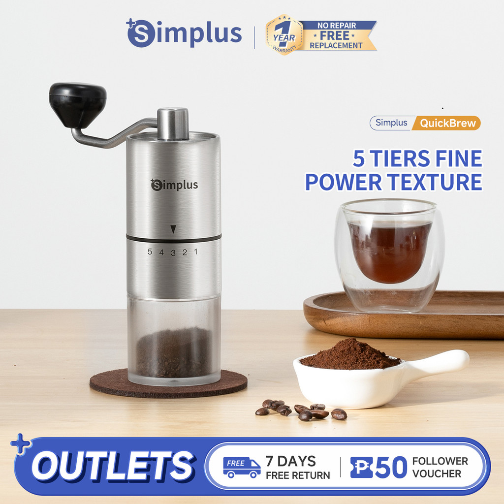 Simplus Manual Coffee Bean Grinder Stainless Steel Portable Hand ...