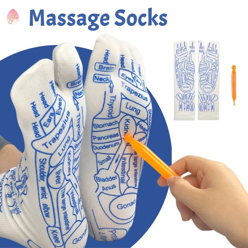 Foot Massage Acupoint Illustrated Sock Set Breathable Acupressure ...