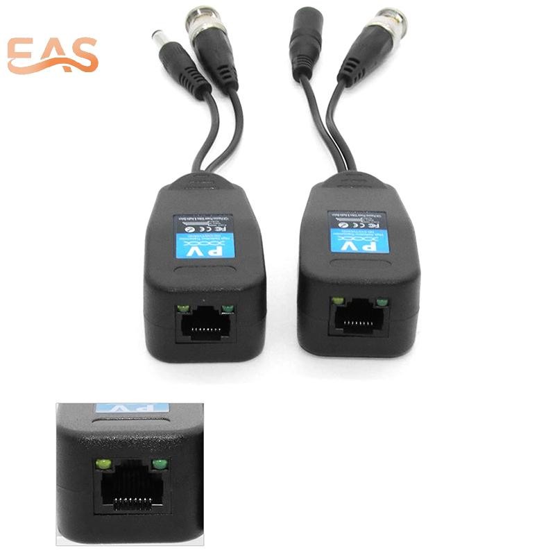 [EAS]Passive CCTV Coax BNC Power Video Balun Transceiver Connectors To RJ45 BNC Male For CCTV ...
