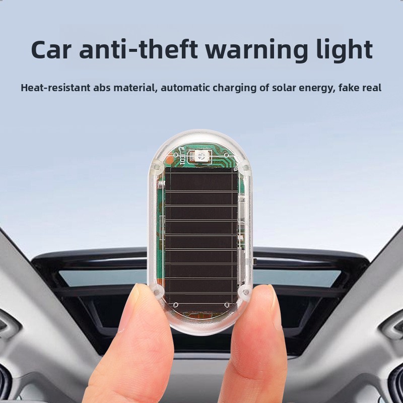 Car Solar Warning Light Simulation Anti-theft Warning Light Universal ...