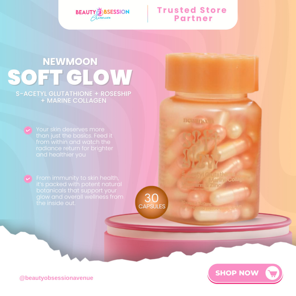 NEW MOON SOFT GLOW (30capsule) S-Acetyl Glutathione Collagen Oral ...