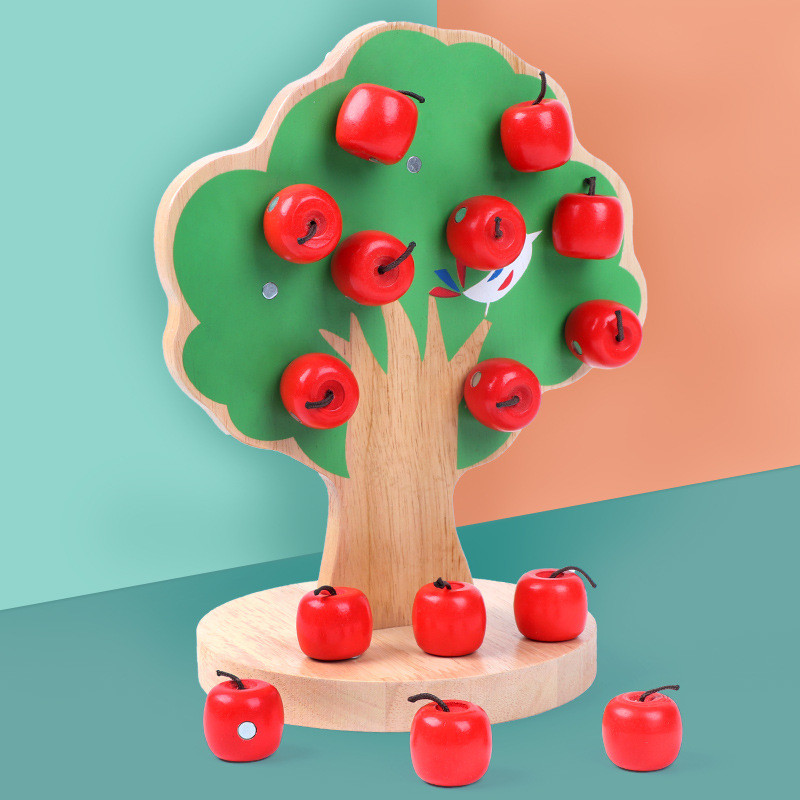 Children's Wooden Magnetic Tree Kindergarten Montessori Early Education ...