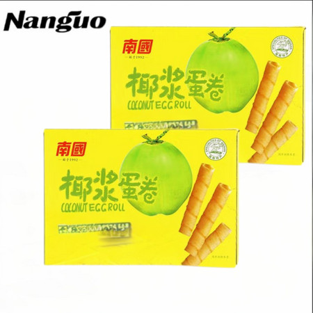 Nan Guo 180g*2pcs coconut milk sandwich egg rolls office snacks【BUY 1 ...