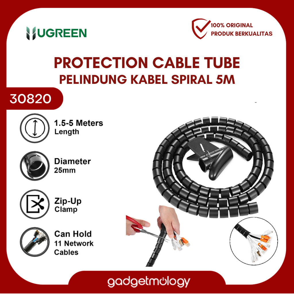 Ugreen Cable Protector Spiral Cable Protection Zipper Organizer Tube ...