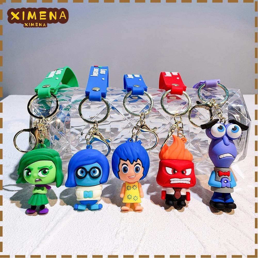 XIMENA Inside Out Keychain, Inside Out PVC Key Rings, Joy Action ...