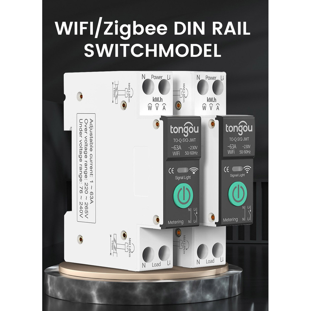 1P 16A 32A 63A Din Rail WIFI Circuit Breaker Smart Timer Switch Relay ...