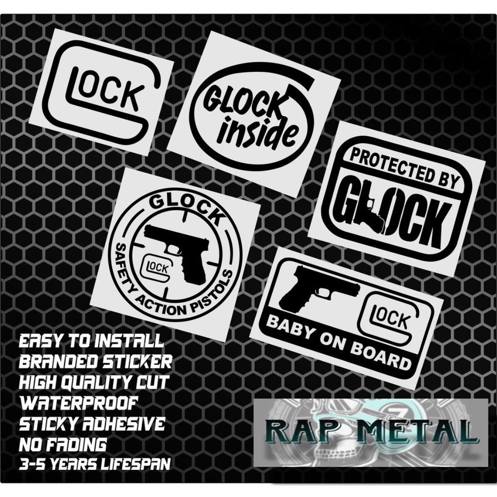 glock sticker design white and black printed laminated | Shopee Philippines