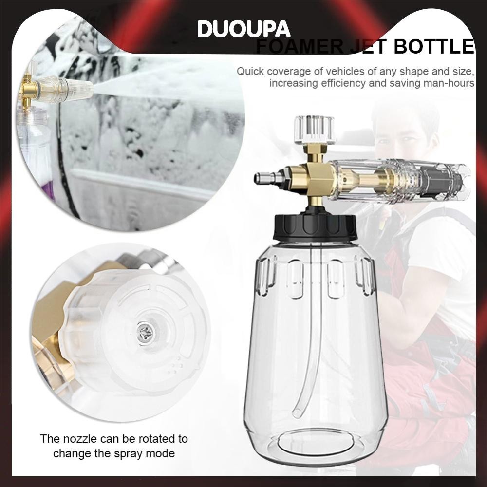 Foam Cannon with 1L Bottle Transparent Pressure Washer 1/4 Inch Quick ...