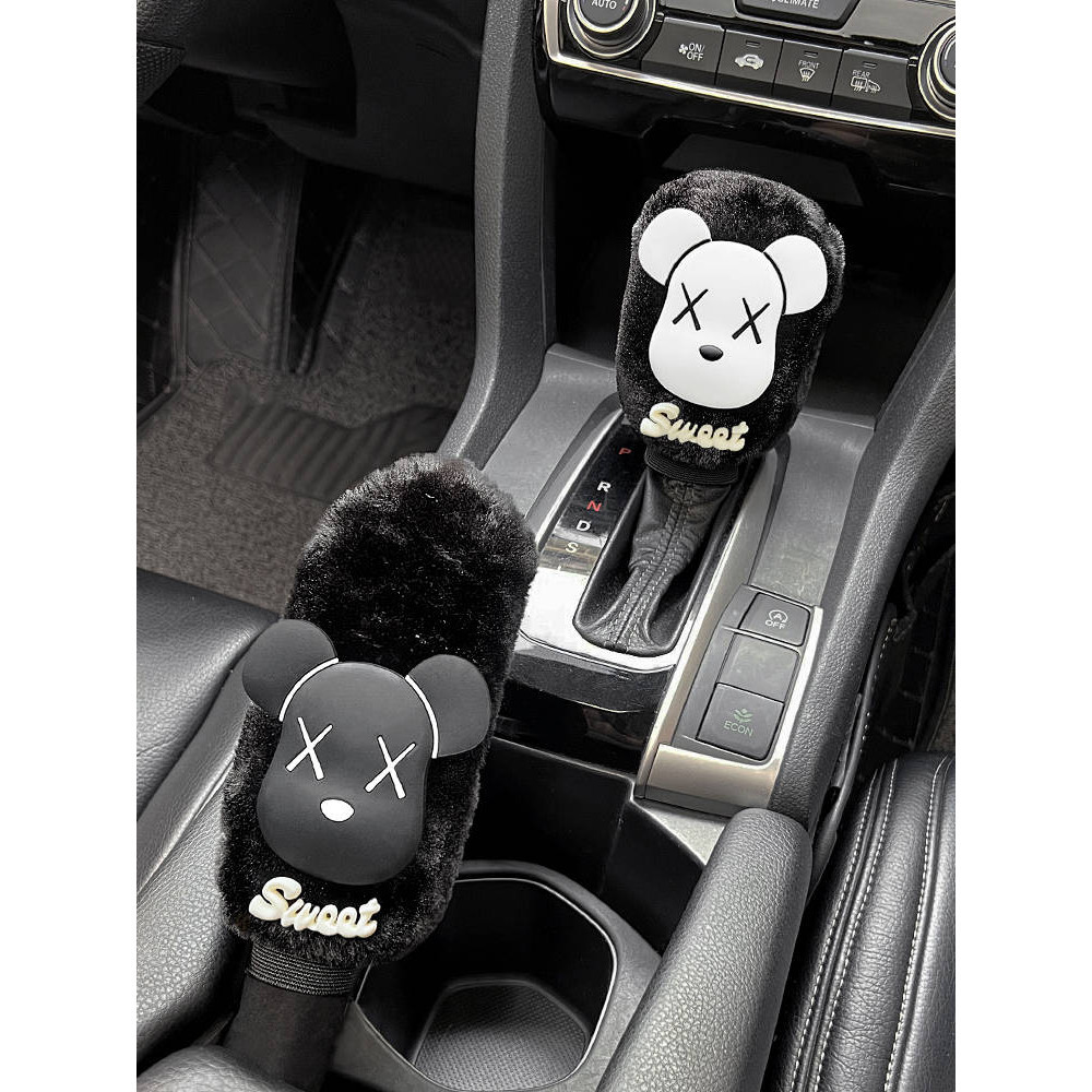 Car Bear Handbrake Sleeve Shift Knob Cover Winter Cartoon Cute ...