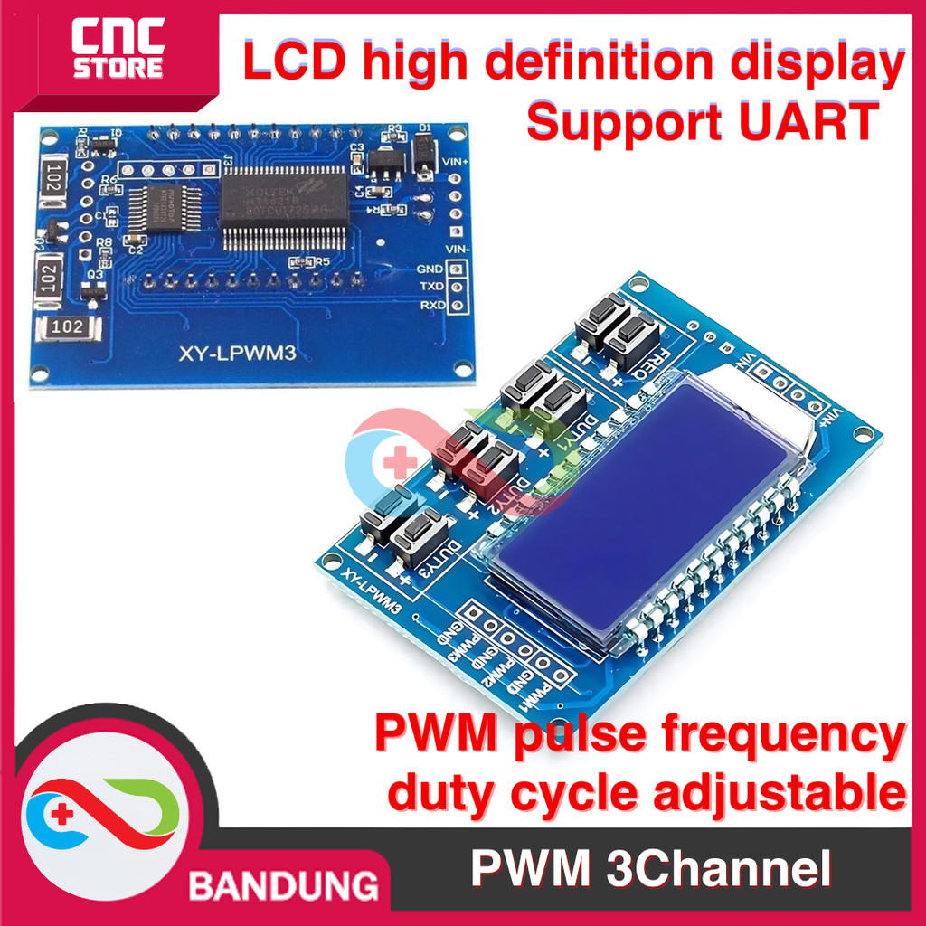 3 Channel PWM Pulse Frequency Duty Cycle Adjustable Square Wave Rectangular Wave Signal | Shopee ...