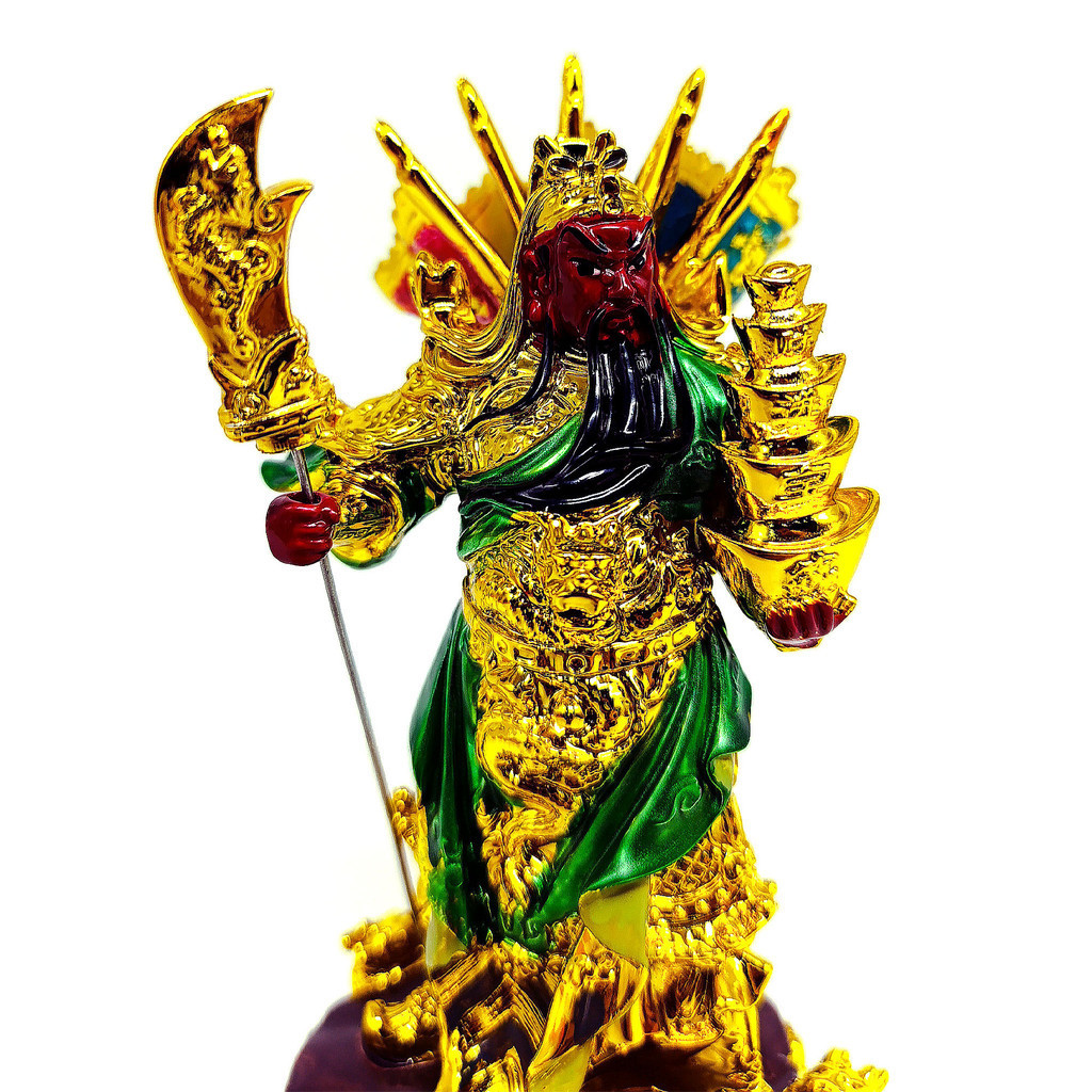 Fengshui STANDING KWAN KUNG HOLDING SWORD God of Wealth Kuan Kung Guan ...