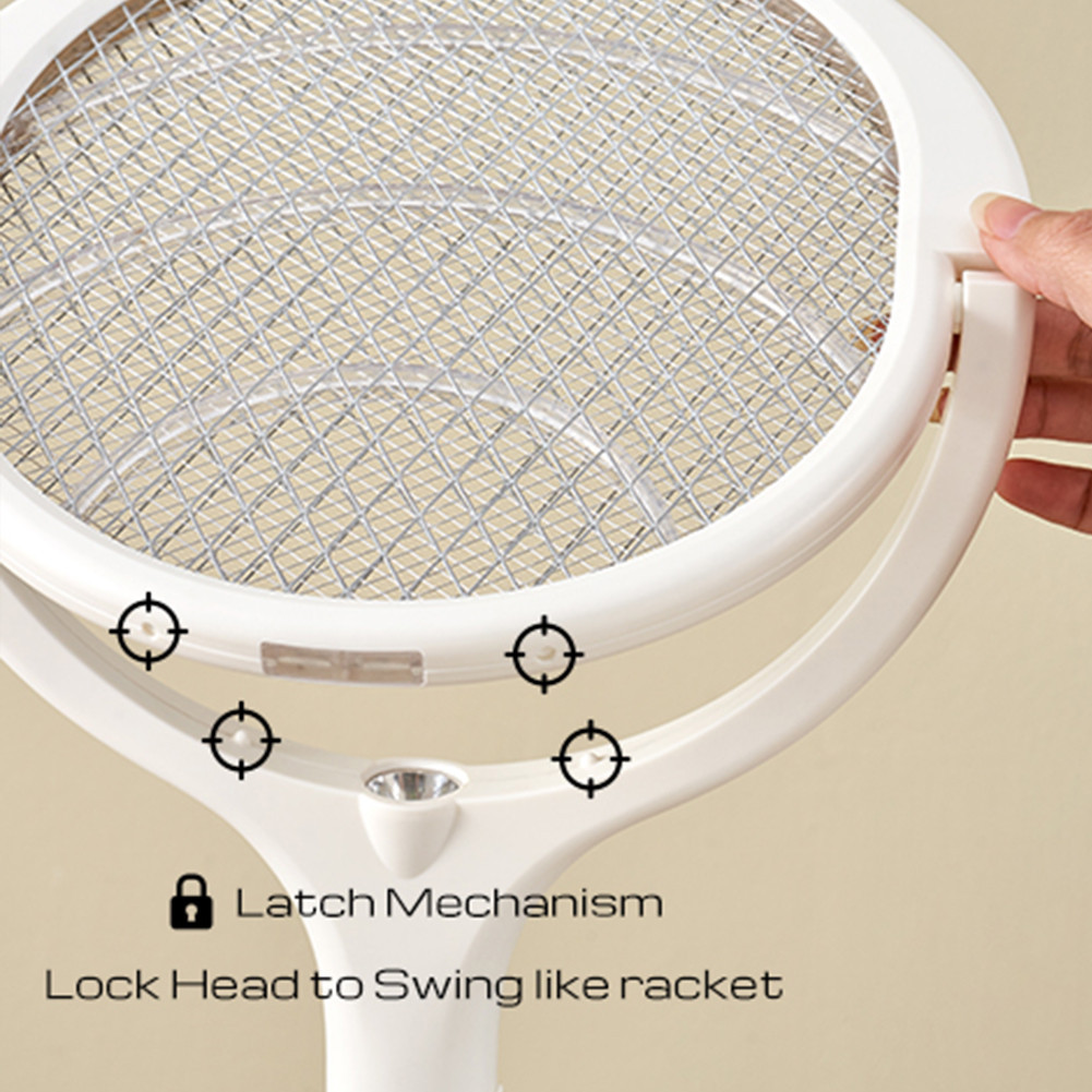 Rotating Head Fly Swatter Racket with Telescopic Rod Mosquito Zapper ...