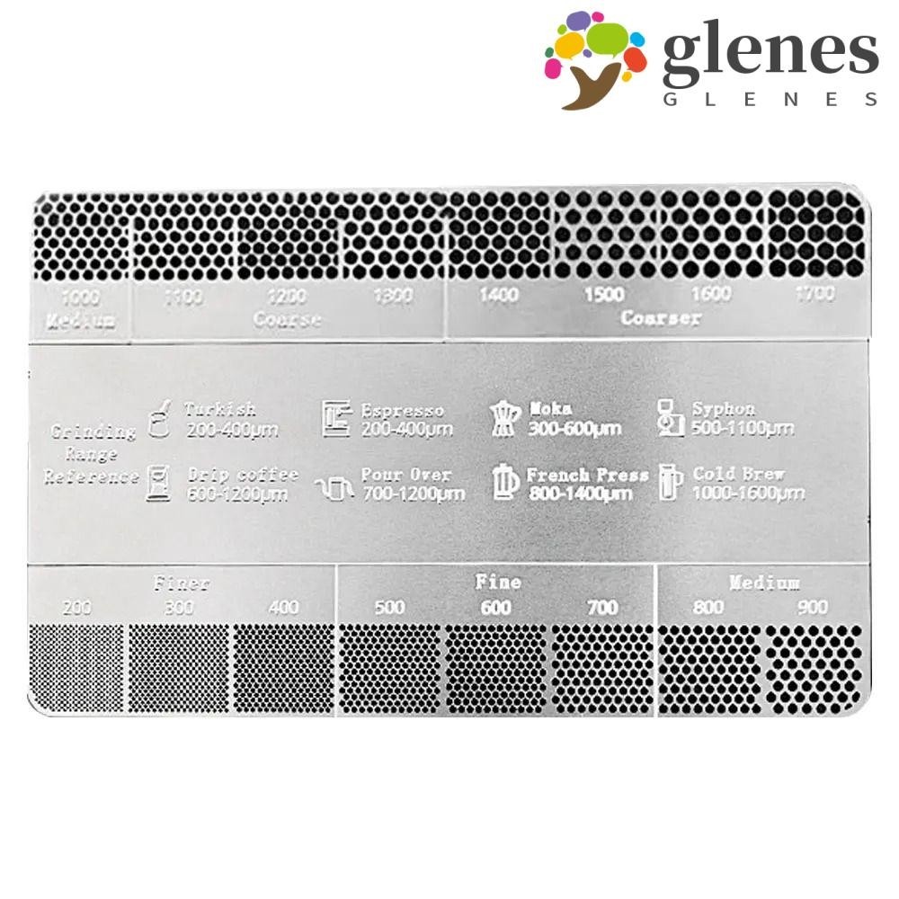 GLENES Ground Coffee Grind Reference Card, Size 200-1600um Stainless ...