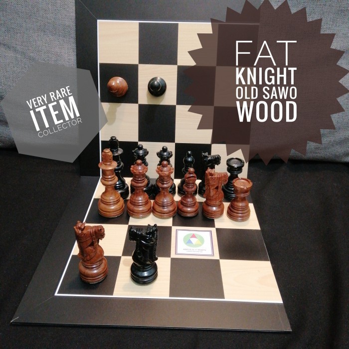 HPL MAGNET Chess Board Set FAT KNIGHT Wood SAWO Standard PERCASI ...