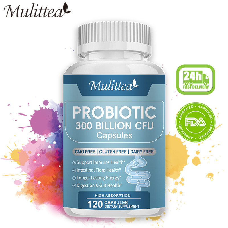 Mulittea Probiotics 300 Billion CFU Capsules for Digestive Promotes ...
