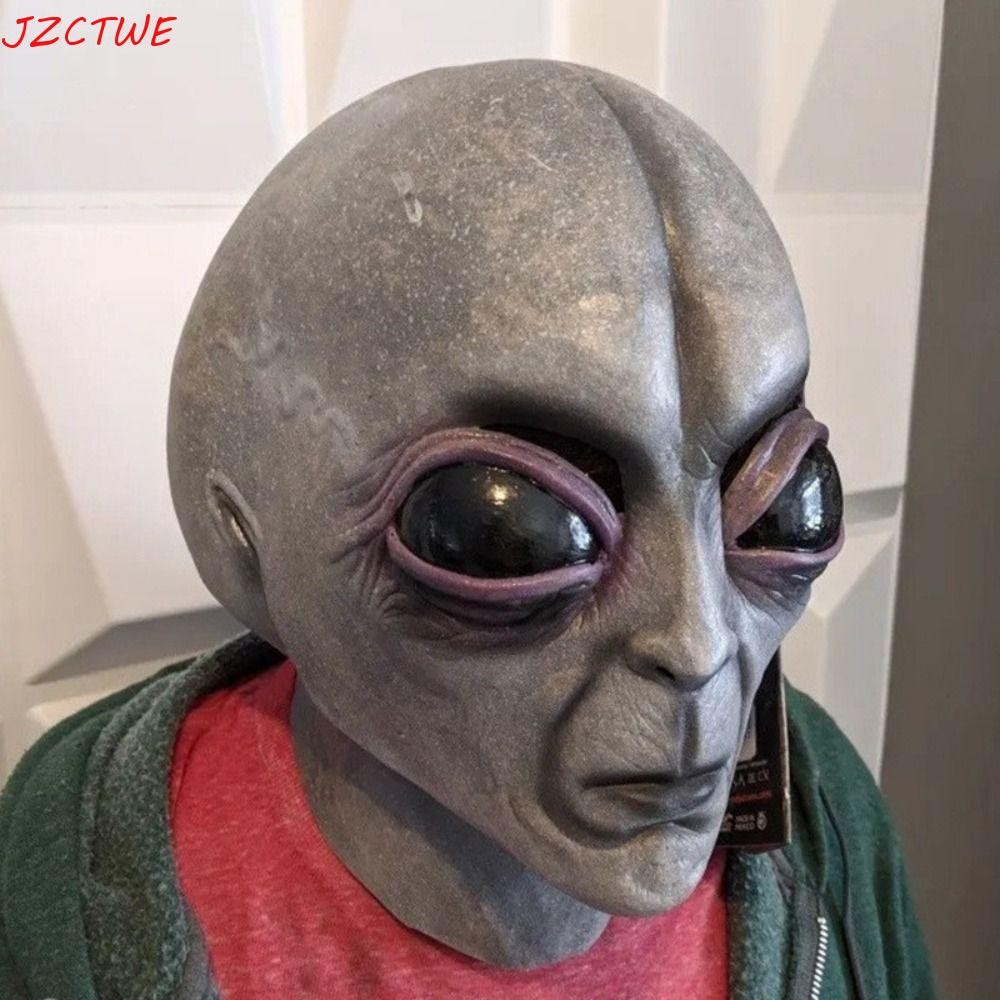 JZCTWE UFO Alien Skull Mask, Latex Scary Alien Latex Helmet, Cosplay ...