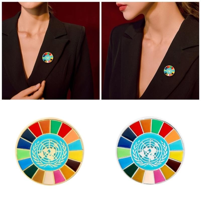 RUNUN United Nations SDGs Rainbow Color Enamel Pin Sustainable ...