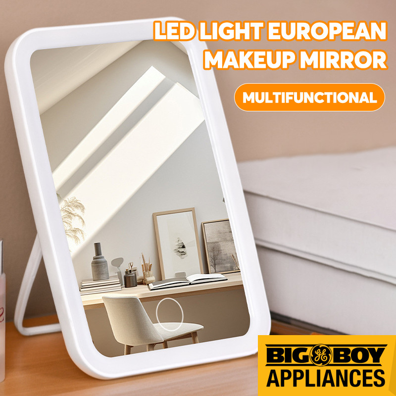 Portable LED Desktop Vanity Mirror Touch Switch Control Rechargeable 3 ...